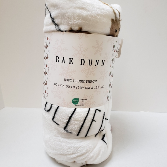 Rae Dunn | Bedding | Rae Dunn Believe 5x60 Soft Plush Throw Blanket ...